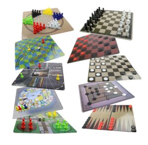 board game set - 10 in 1 board games collection - chess, checkers, chinese checkers, backgammon, snake and ladder, ludo and more classic board games for kids