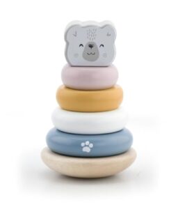 the original toy company polarb wood toy - polar bear stacker