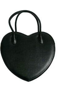 gk-o fashion women heart shaped bag lolita handbag clutch purse wallet pu handbag (black)