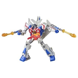 transformers bumblebee cyberverse adventures toys deluxe class starscream action figure, seeker strike action attack, 5-inch