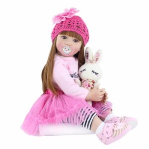 zero pam pinky 24 inch 61cm lovely reborn baby girl dolls toddler realistic looking life like baby doll vinyl silicone long hair babies toy