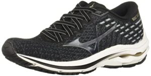 mizuno women's wave inspire 17 running shoe, black-platinum, 8