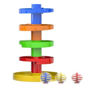 single ball drop toy for kids - spinning swirl ball ramp activity play toy safe for 9 months and up.