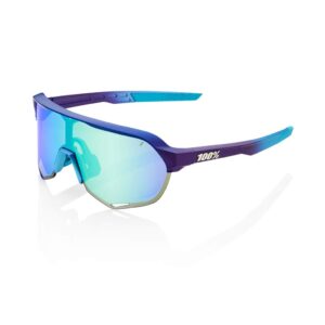 100% s2 sunglasses - matte metallic into the fade - blue topaz multilayer mirror lens - 61003-390-69