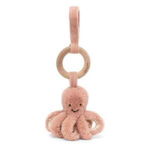 jellycat odell octopus wooden ring baby stroller car seat toy