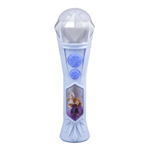 ekids disney frozen 2 toy microphone for kids with built-in music and flashing lights, designed for fans of frozen gifts for girls