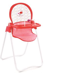 little mommy snacky doll high chair (d92889), front feeding tray with toy bar and bottle holder, tilted seat function allows baby doll to nap - fits dolls up to 21 inches, age 3+