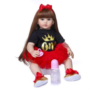 zero pam lifelike reborn toddler girls dolls 24 inch realistic looking handmade reborn baby dolls weighted body princess dress newborn silicone vinyl girl for 3 yea old girls children