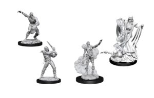 dungeons & dragons nolzur's marvelous unpainted miniatures bundle: lich & mummy lord w11 + wight & ghast w11