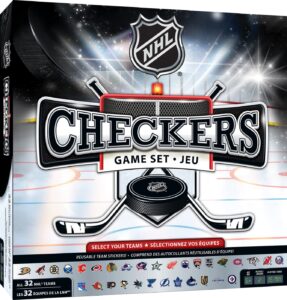 masterpieces nhl full league version checkers board game team color, 13" x 21"