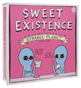 hasbro gaming sweet existence, a strange planet family-friendly party card game inspired by the webcomic and books by nathan w. pyle, for ages 13 and up