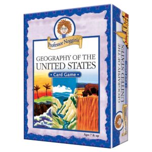 outset media professor noggin's geography of the united states trivia card game - an educational based card game for kids - trivia, true or false, and multiple choice - ages 7+ - contains 30 cards