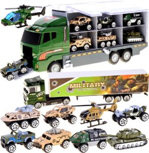 powertrc army toys for boys 6-8 8-12, die-cast army military vehicles toys, diecast army trucks and cars with carrier truck, kids army toys, military trucks for boys