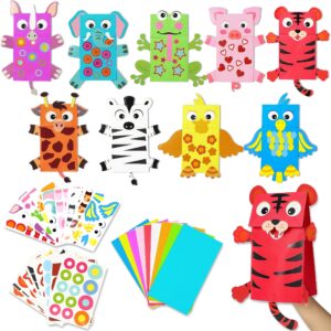 watinc 9pack hand puppet art craft paper sock puppets diy making your own puppet kits party favors wiggle googly eyes storytelling party supplies imaginative play birthday party for boys girls