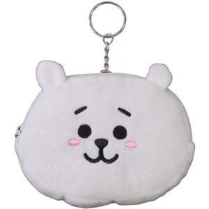 concept one bt21 line friends small coin purse wallet with keychain, rj, one size