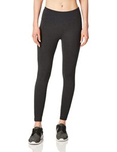 spalding women's misses activewear high waisted cotton/spandex ankle legging, charcoal heather, s