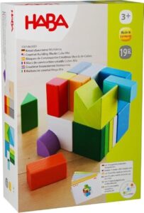 haba chromatix wooden blocks - 19 piece building block set - for children ages 3+