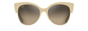 maui jim women's mariposa polarized fashion sunglasses, ivory with gold/hcl® bronze, large