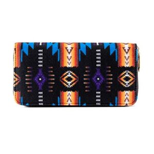 nu trendz printed fleece wrapped women's wallet, zippered (black)