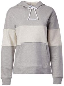 spalding womens activewear heritage blocked hoodie sweatshirt,lt hth grey,small