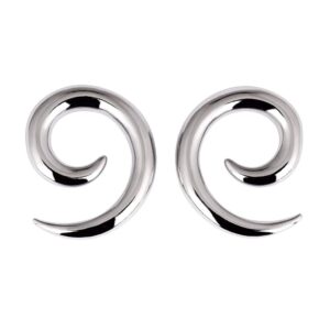 yofanst stainless steel silver spiral taper expander piercing jewelry ear stretching tapers earring gauge 6g