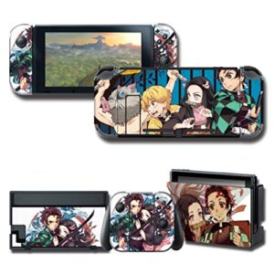 gilgames skin cover decals vinyl for nintendo switch, game protector wrap full set protective faceplate stickers console dock