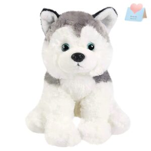 bstaofy 12'' husky stuffed animal realistic puppy dog soft plush toys adorable birthday valentines christmas festivals gifts for kids toddlers boys girls