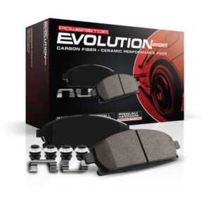 power stop z23-1867 front z23 evolution sport carbon fiber infused ceramic brake pads with hardware