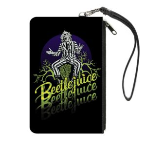 buckle-down women's standard zip wallet beetlejuice large, 8" x 5"