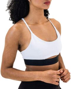 spalding women's active yoga light support sports bra, white, m