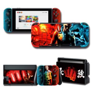 gilgames decals vinyl skin cover for nintendo switch, game full set protector wrap stickers joint protective faceplate console dock