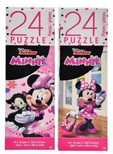 upd minnie mouse disney tower box puzzle 24 pcs, easy to play jigsaw puzzle, fun & exciting game, educational learning activity for kids & children, preschool toys & games assembled, 9.1 x 10.3-inch