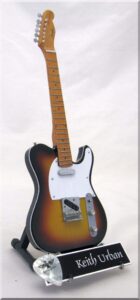 miniature guitar replica telecaster sunburst with guitar pick