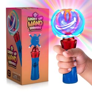 ipidipi toys spinning light up wand for kids – led sensory magic swirling light up wand, fun spinning toy for toddlers, boys and girls, christmas party favors, stocking stuffers, cool lighted spinner