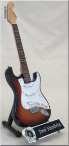 miniature guitar replica w/guitar pick