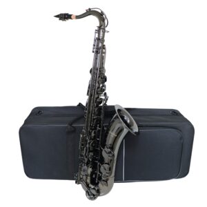 jodyblues jts-802 tenor saxophone bb professional black lacquered tenor sax with cleaning cloth，gloves, carrying case, mouthpiece, neck straps,reeds