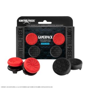 kontrolfreek gamerpack inferno + omni performance thumbsticks for playstation 4 (ps4) and playstation 5 (ps5) | 2 high-rise (inferno) 2 low rise (omni)