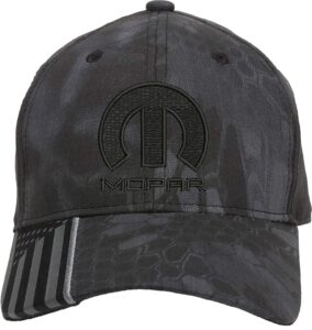 new mopar motor car sport racing embroidered one size fits all structured hats (black/black)