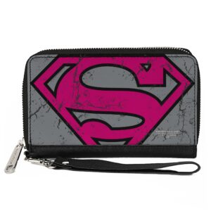 buckle-down women's pu zip around wallet rectangle-superman, 7.5"x4.5"