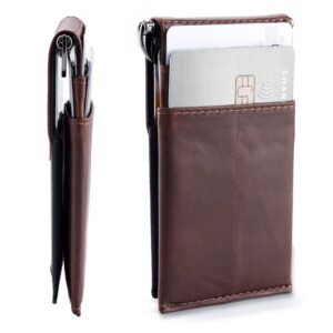 dockem the latcher minimalist wallet & card case companion (genuine leather)