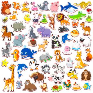 spritegru 60 pcs cartoon animals zoo magnets for toddlers kids, perfect preschool learning