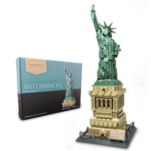 artorbricks architectural statue of liberty building large collection building set model kit and gift for kids and adults(1577 pieces)