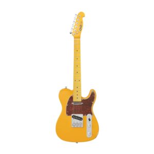 cnz audio tl mini electric guitar - butterscotch blonde finish, tortoise pickguard, 3/4 short scale, 7/8 size guitar, 2 single coil pickups, c shaped maple neck, classic look & feel