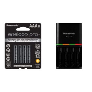 eneloop panasonic pro aaa batteries (8-pack) and advanced pro 4 hour quick charger