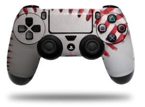 wraptorskinz skin compatible with sony ps4 dualshock controller playstation 4 original slim and pro baseball (controller not included)