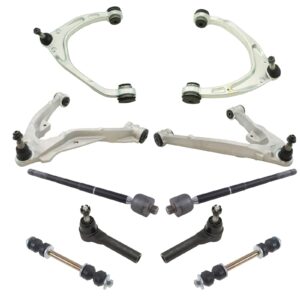 trq front steering & suspension kit control arm with ball joint sway bar stabilizer link tie rod compatible with cadillac chevrolet gmc