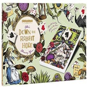 professor puzzle down the rabbit hole - alice in wonderland themed corn hole game/bean bag toss game