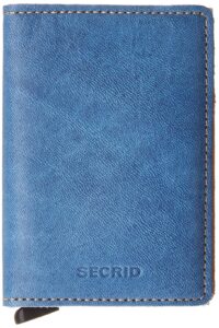 secrid wallet indigo denim mens cardholder rfid wallet (brown,)