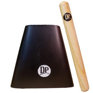 dp music 5 inch metal cow bell noise maker with beater - cowbell for sporting, football games, events - percussion musical instrument