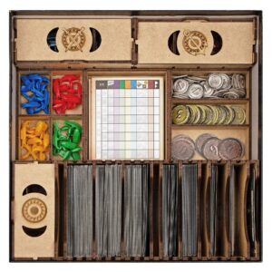 towerrex board game organizer for 7 wonders board game box 1st ed, 7 wonders cities expansion, 7 wonders armada expansion, 7 wonders leaders, 7wonders game organizer insert storage kit accessories